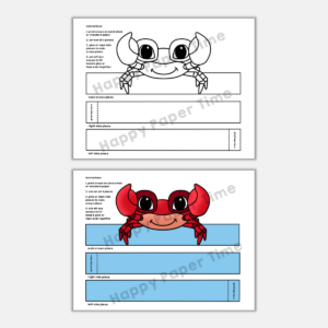 Crabs Paper Crowns Printable Ocean Animal Coloring Craft - Made By Teachers