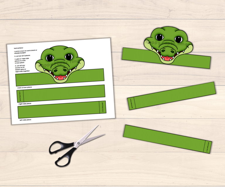 Crocodile Paper Crown Printable Australian Animal Costume Craft - Made ...