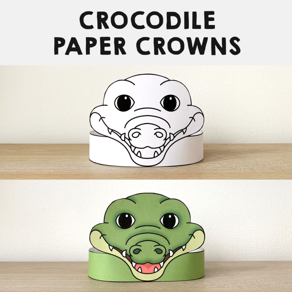 Crocodile Paper Crowns Printable Australian Animal Coloring Craft ...