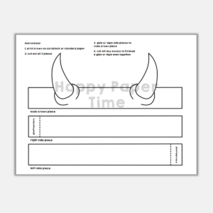 Devil Paper Crown Printable Halloween Coloring Craft | Made By Teachers