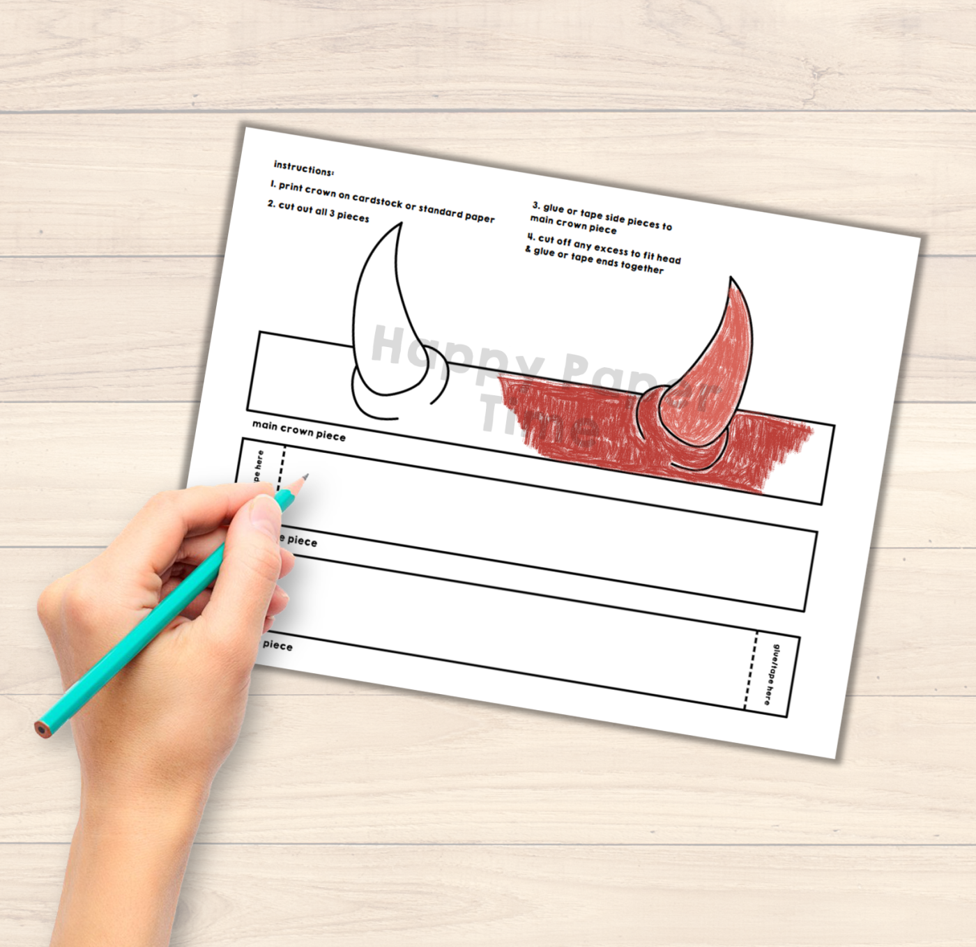 Devil Paper Crown Printable Halloween Coloring Craft | Made By Teachers