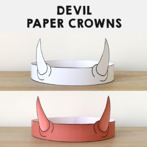 Devil Paper Crowns Printable Halloween Coloring Craft | Made By Teachers