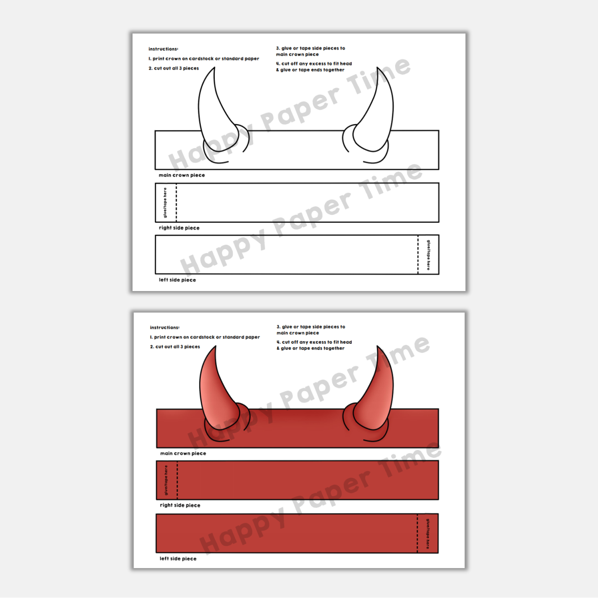 Devil Paper Crowns Printable Halloween Coloring Craft | Made By Teachers