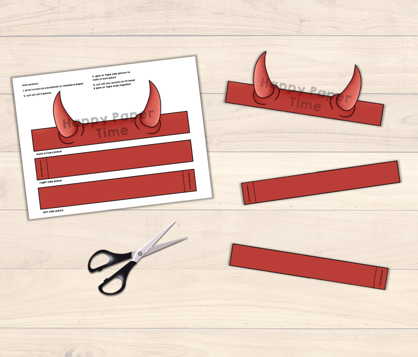 Devil Paper Crowns Printable Halloween Coloring Craft | Made By Teachers