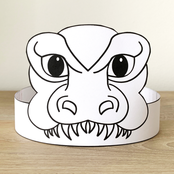 T-rex Paper Crown Printable Dinosaur Coloring Craft | Made By Teachers