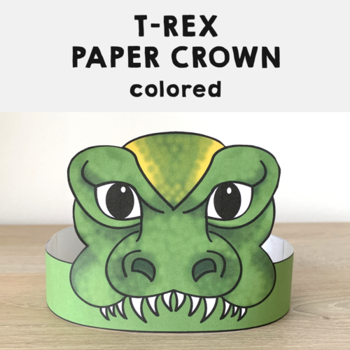 T-rex Paper Crown Printable Dinosaur Costume Craft | Made By Teachers