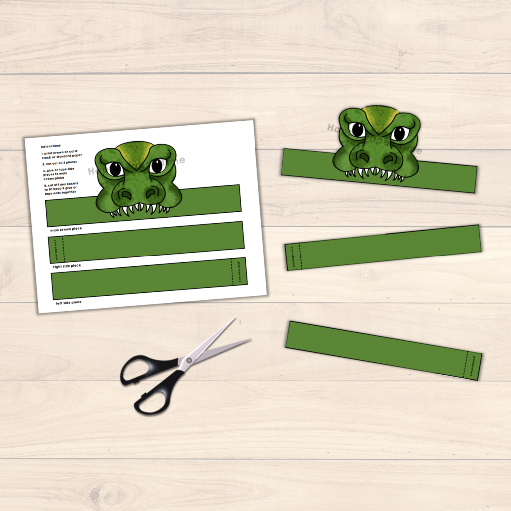 T-rex Paper Crowns Printable Dinosaur Coloring Craft - Made By Teachers