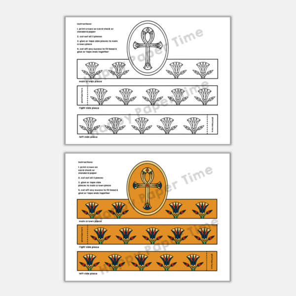 Ankh Paper Crowns Printable ancient Egypt Coloring Craft | Made By Teachers