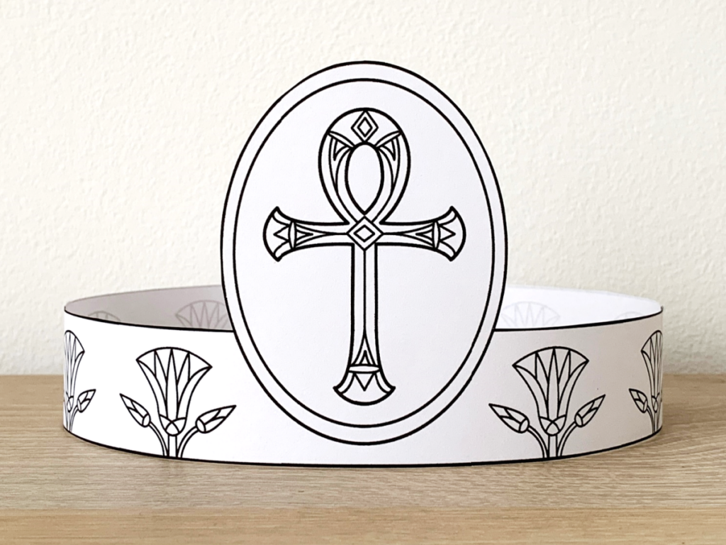 Ankh Paper Crowns Printable ancient Egypt Coloring Craft | Made By Teachers