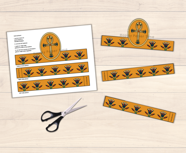 Ankh Paper Crowns Printable ancient Egypt Coloring Craft | Made By Teachers