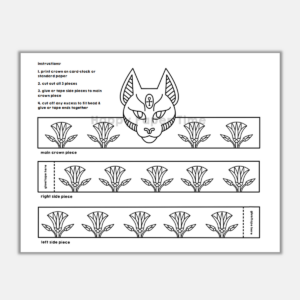 Cat Paper Crown Printable ancient Egypt Coloring Craft - Made By Teachers