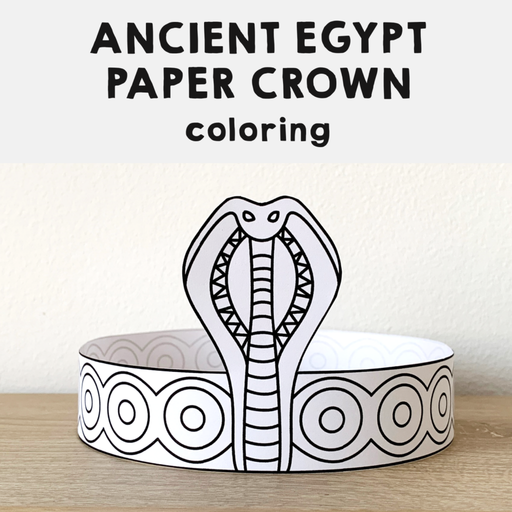 Cobra Paper Crowns Printable ancient Egypt Coloring Craft - Made By ...