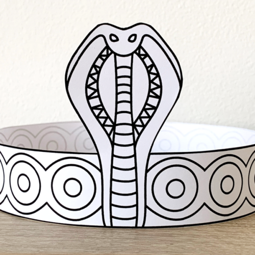 Cobra Paper Crown Printable ancient Egypt Coloring Craft | Made By Teachers