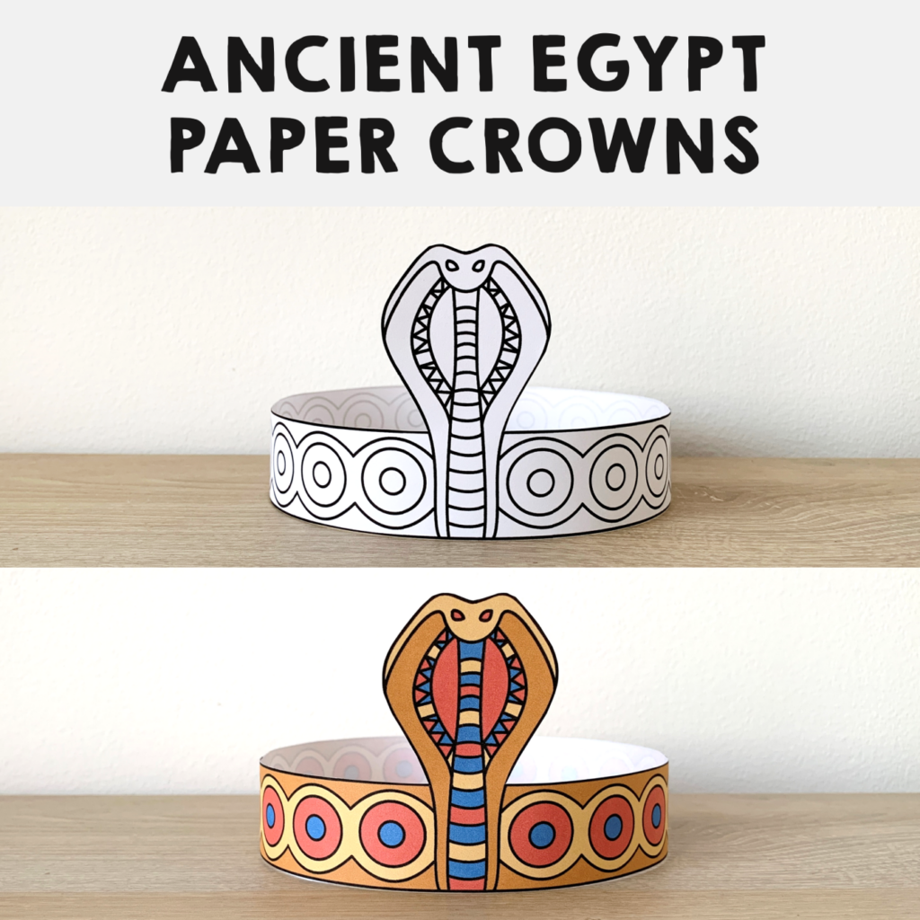 Cobra Paper Crowns Printable ancient Egypt Coloring Craft | Made By ...