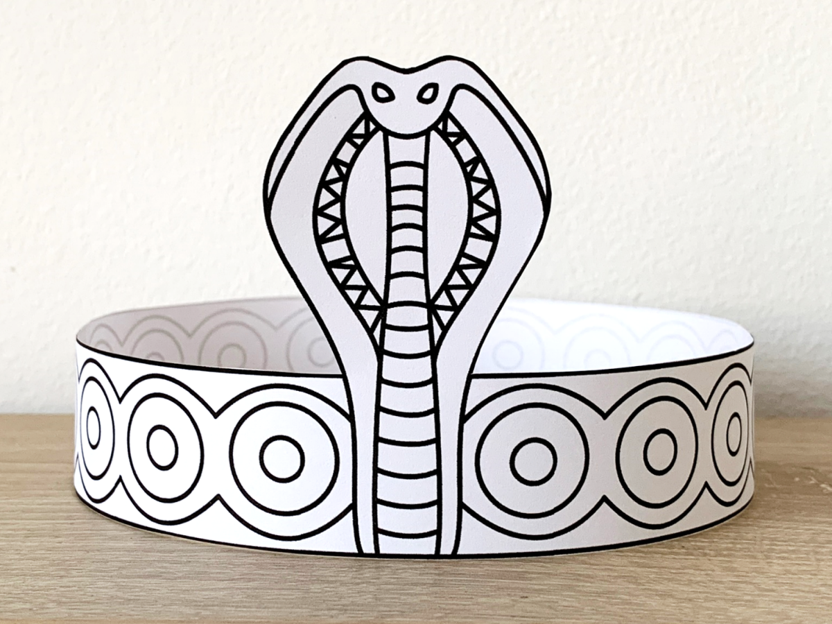 Cobra Paper Crowns Printable ancient Egypt Coloring Craft - Made By ...