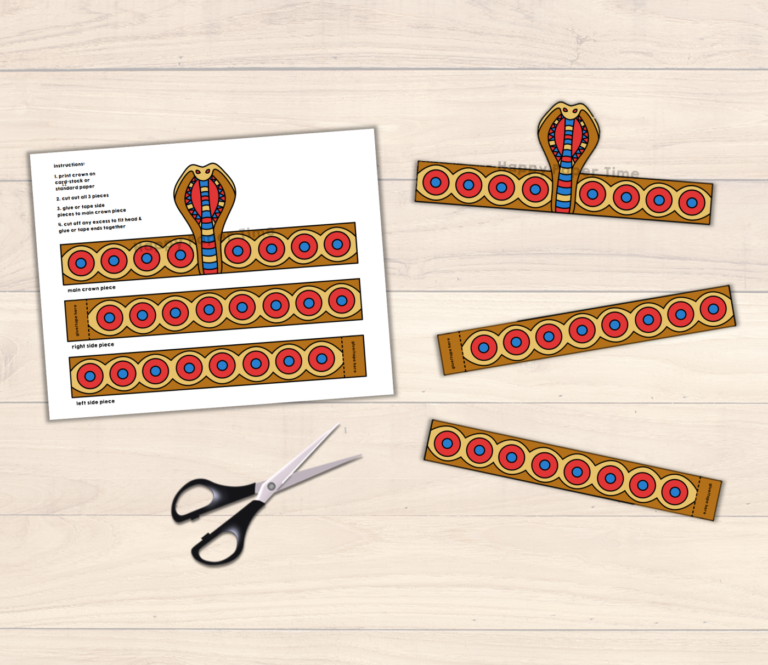 Cobra Paper Crowns Printable ancient Egypt Coloring Craft - Made By ...