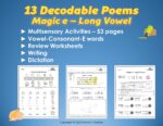Magic E Decodable Readers Poems and Worksheets | Made By Teachers