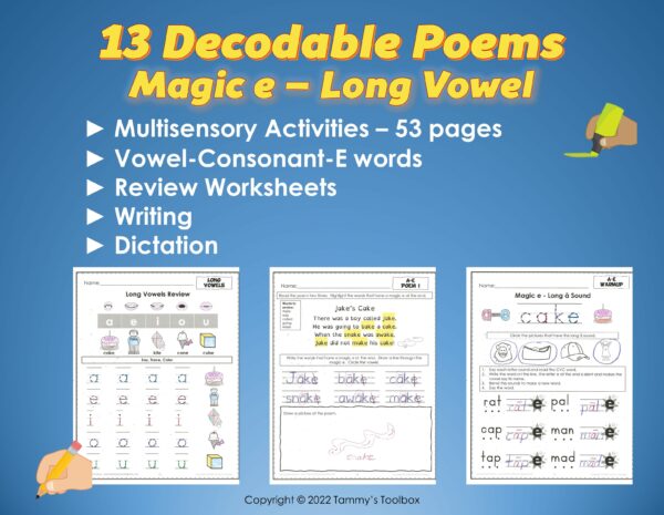 Magic E Decodable Readers Poems and Worksheets | Made By Teachers