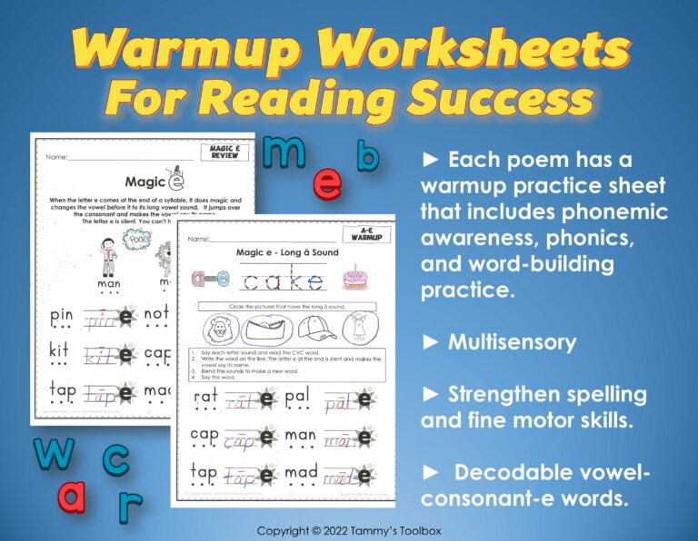 Magic E Decodable Readers Poems and Worksheets | Made By Teachers