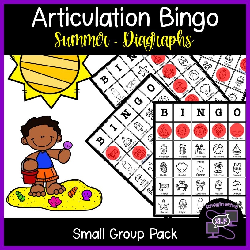 Articulation Bingo Summer Mixed Diagraphs Small Group Pack | Made By ...
