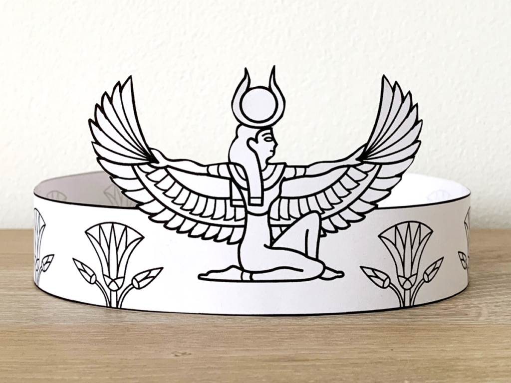 Isis Paper Crowns Printable ancient Egypt Coloring Craft | Made By Teachers