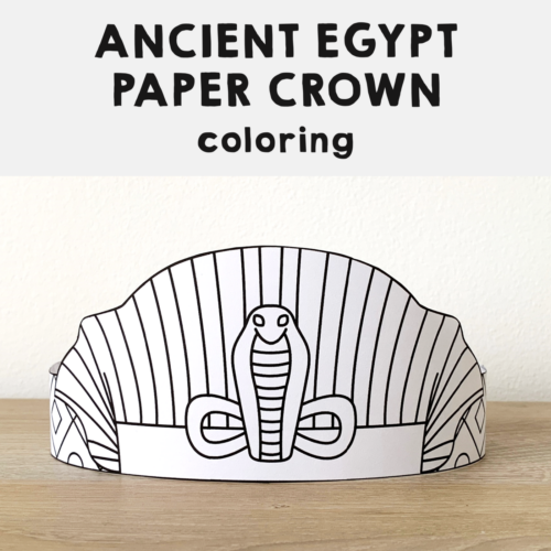 Pharaoh Paper Crown Printable ancient Egypt Coloring Craft - Made By ...