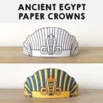 Pharaoh Paper Hats Crowns Printable ancient Egypt Coloring Craft - Made ...