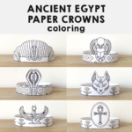 Ancient Egypt Paper Crowns Printable Coloring Craft Activity - Made By ...