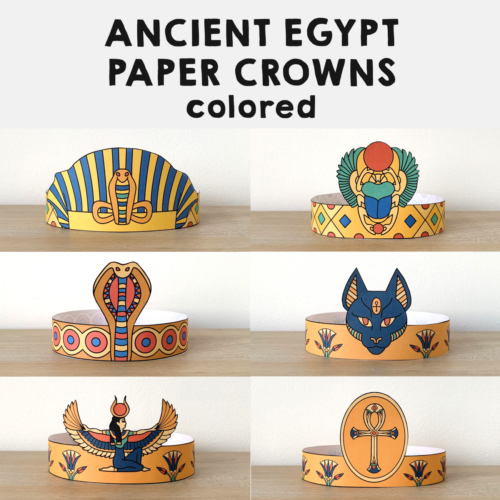 Ancient Egypt Paper Crowns Printable Costume Craft Activity | Made By ...