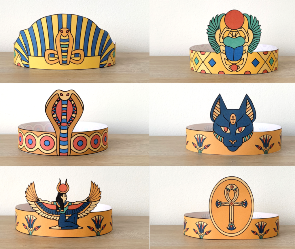 Ancient Egypt Paper Crowns Printable Costume Craft Activity | Made By ...