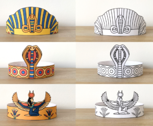 Ancient Egypt Paper Crowns Printable Coloring Craft Activity - Made By ...