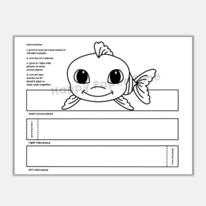 Fish Paper Crown Printable Ocean Animal Coloring Craft - Made By Teachers