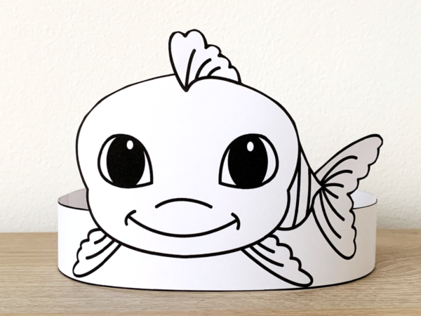 Fish Paper Crown Printable Ocean Animal Coloring Craft | Made By Teachers