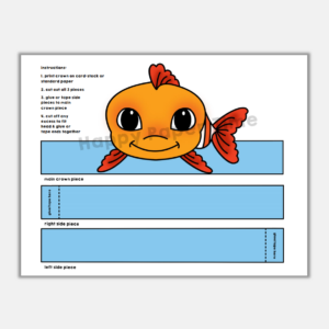 Fish Paper Crown Printable Ocean Animal Costume Craft - Made By Teachers