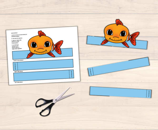 Fish Paper Crown Printable Ocean Animal Costume Craft - Made By Teachers