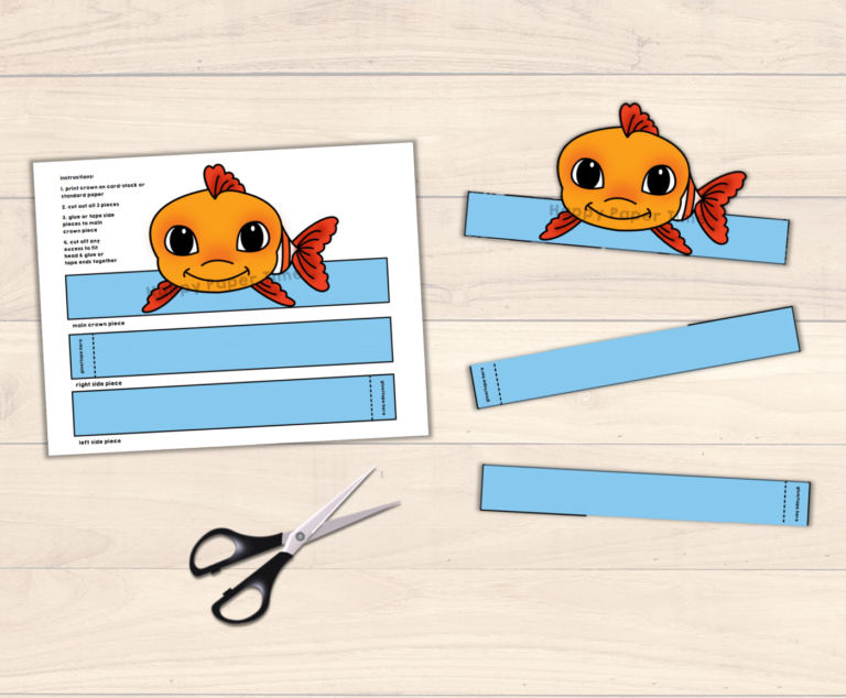 Fish Paper Crown Printable Ocean Animal Costume Craft - Made By Teachers