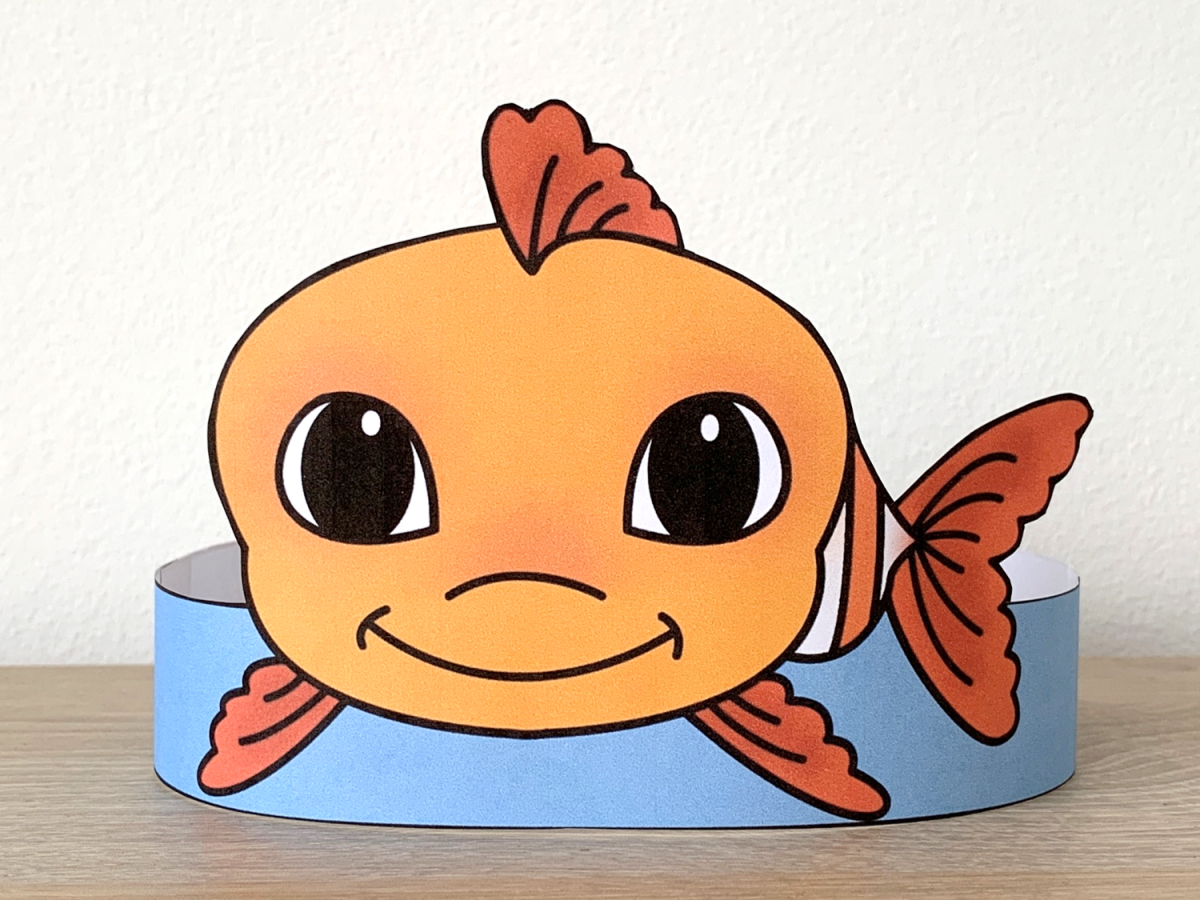Fish Paper Crown Printable Ocean Animal Costume Craft | Made By Teachers