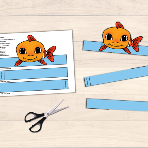 Fish Paper Crowns Printable Ocean Animal Coloring Craft | Made By Teachers