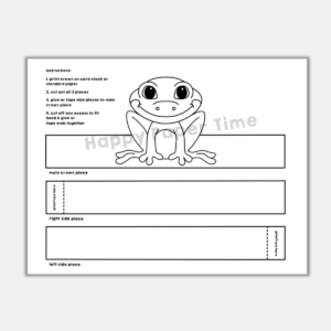 Frog Paper Crown Printable Pond Animal Coloring Craft | Made By Teachers