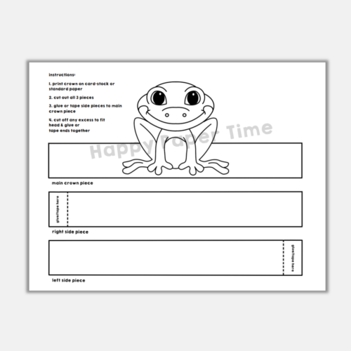 Frog Paper Crown Printable Pond Animal Coloring Craft - Made By Teachers