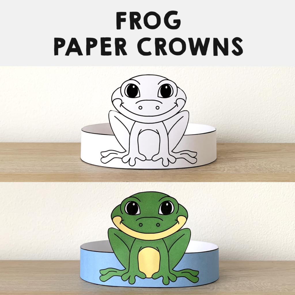 Frog Paper Crowns Printable Pond Animal Coloring Craft | Made By Teachers