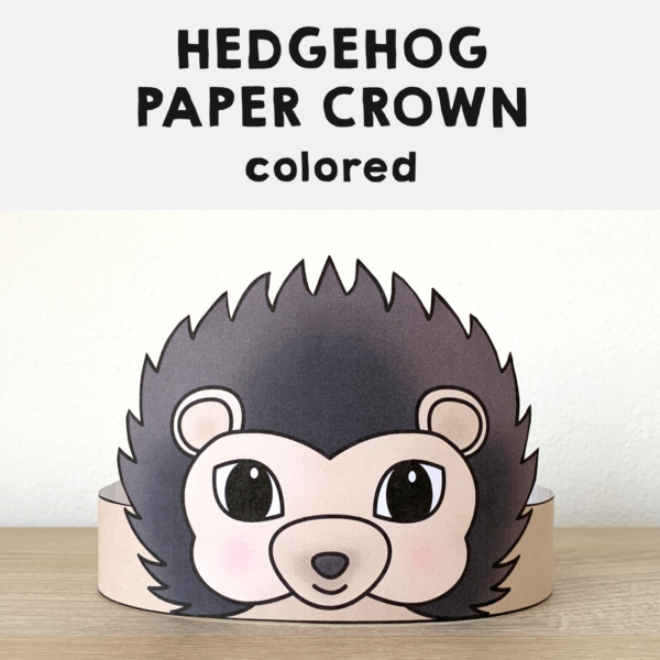 Hedgehog Paper Crown Printable Forest Animal Costume Craft - Made By ...