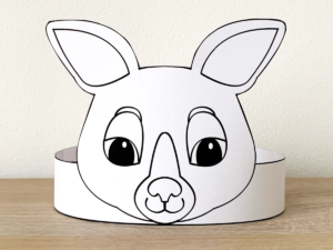 Kangaroo Paper Crown Printable Australian Animal Coloring Craft | Made ...