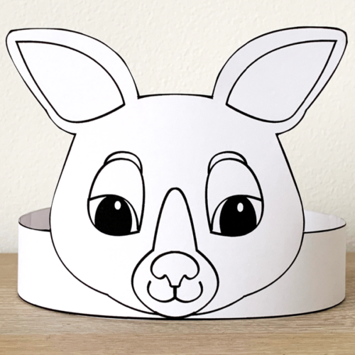 Kangaroo Paper Crown Printable Australian Animal Coloring Craft | Made ...