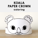 Koala Paper Crown Printable Australian Animal Coloring Craft - Made By ...