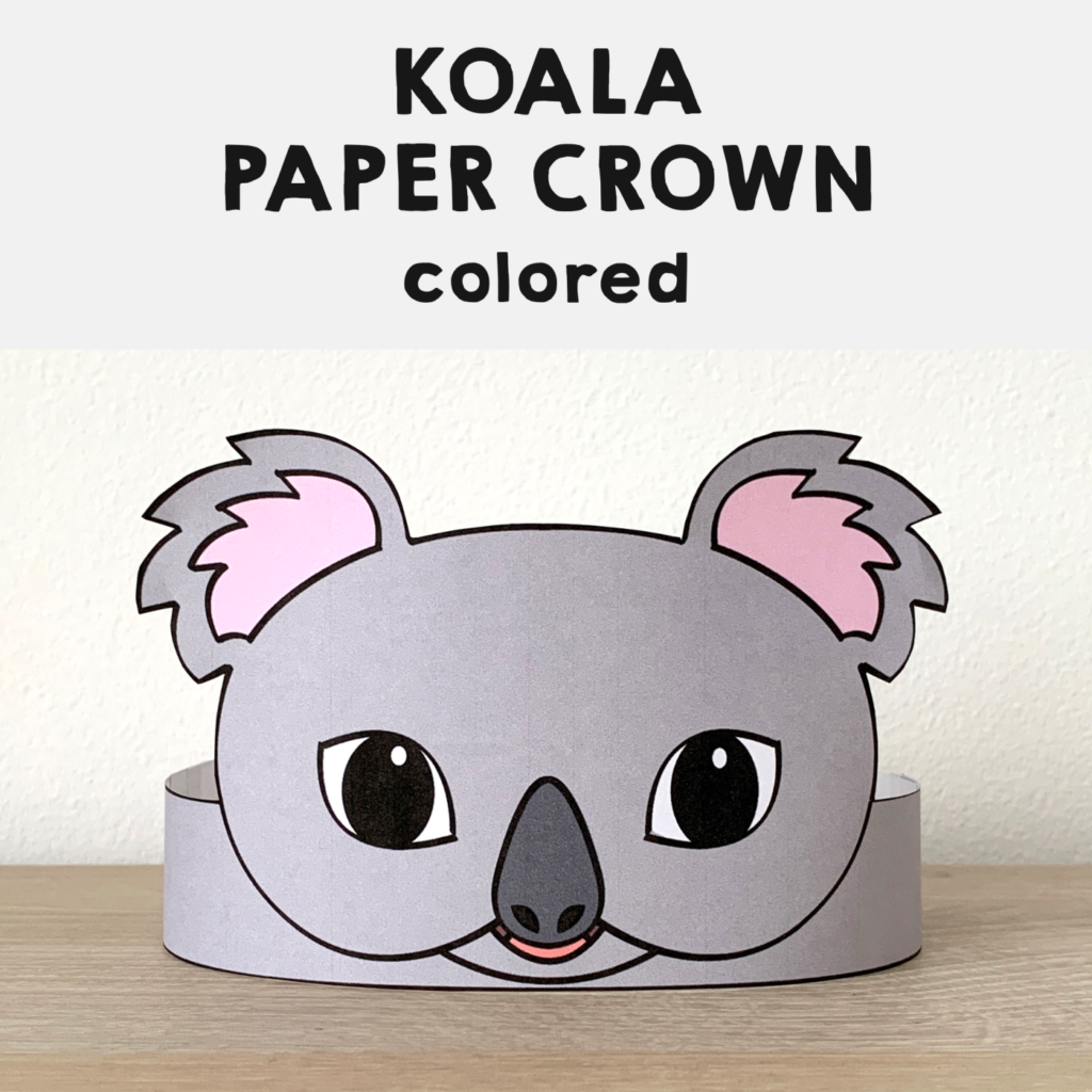 Koala Paper Crown Printable Australian Animal Costume Craft | Made By ...