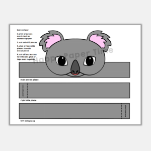 Koala Paper Crown Printable Australian Animal Costume Craft | Made By ...