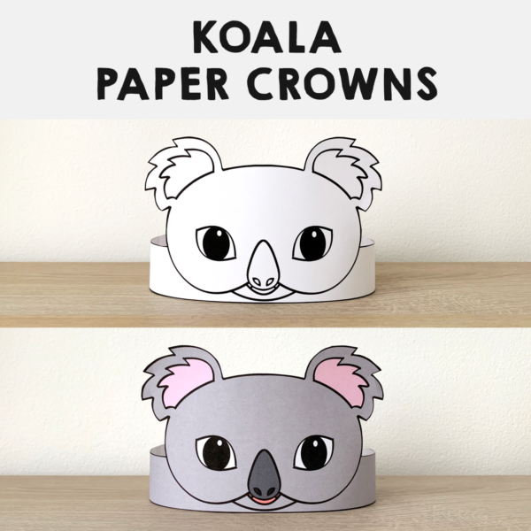 Koala Paper Crowns Printable Australian Animal Coloring Craft - Made By ...