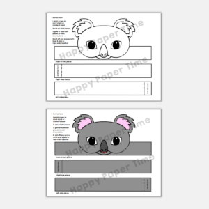 Koala Paper Crowns Printable Australian Animal Coloring Craft - Made By ...