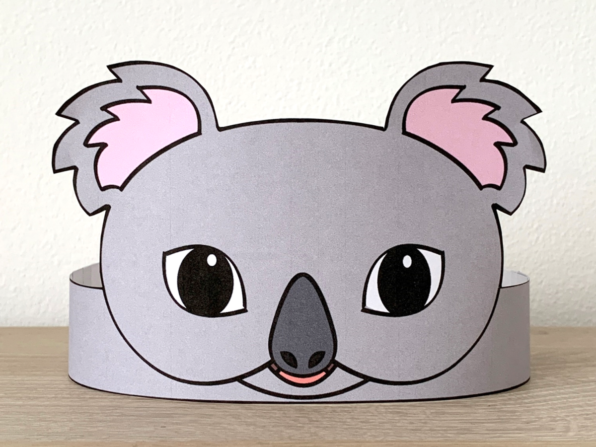 Koala Paper Crowns Printable Australian Animal Coloring Craft - Made By ...